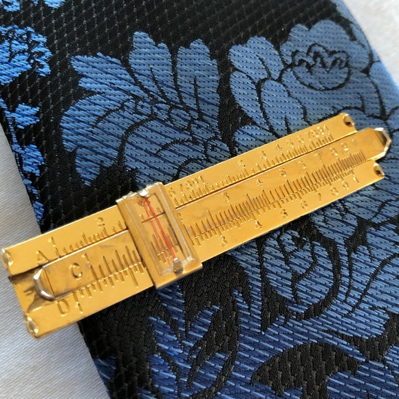 Accessories | Vintage Vernon Gold Tone Movable Slide Ruler Tie Clip ...